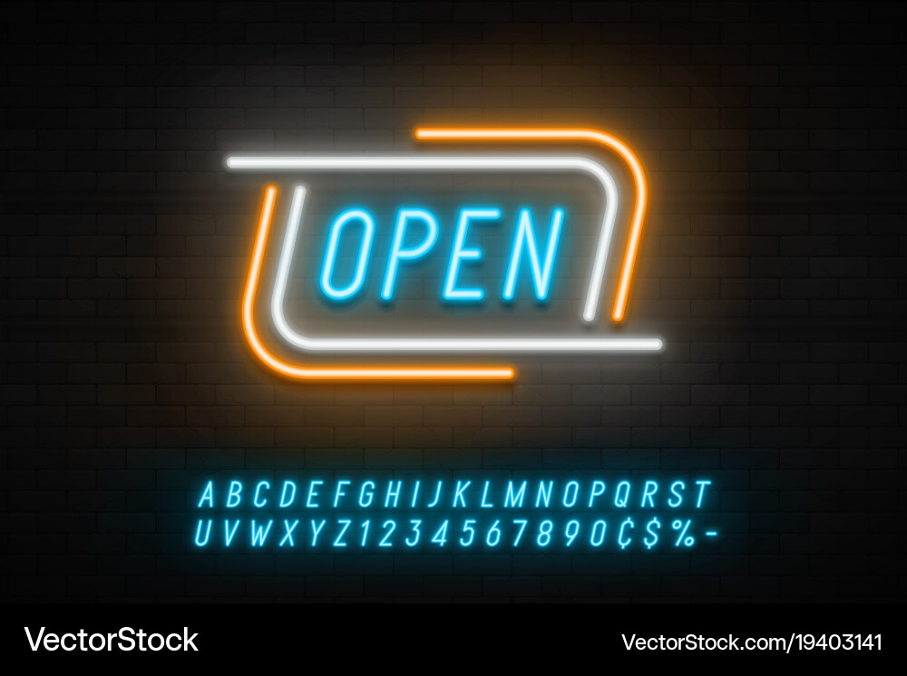 Neon light linear promotion ribbon banner price Vector Image