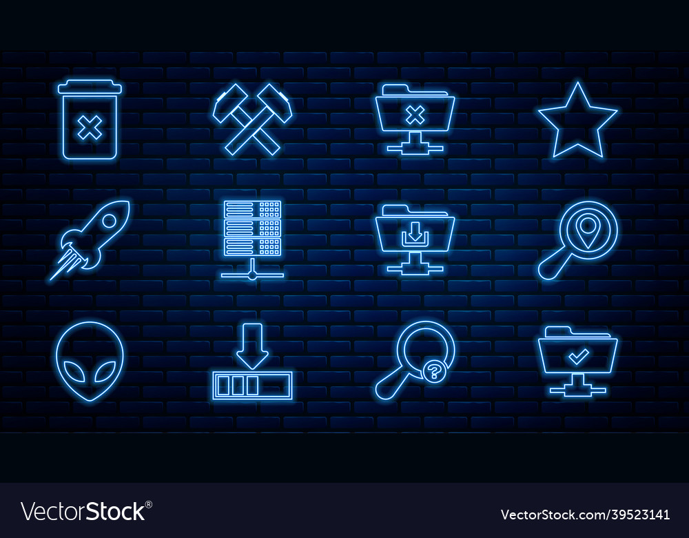 Set line ftp operation successful search location Vector Image Set line ftp operation successful search location Vector Image