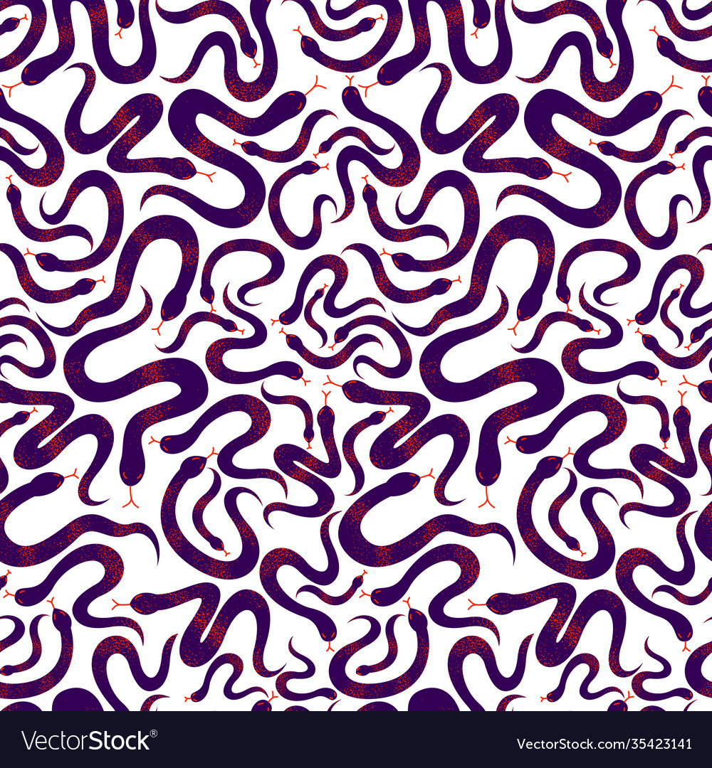Snakes seamless textile background with a lot Vector Image