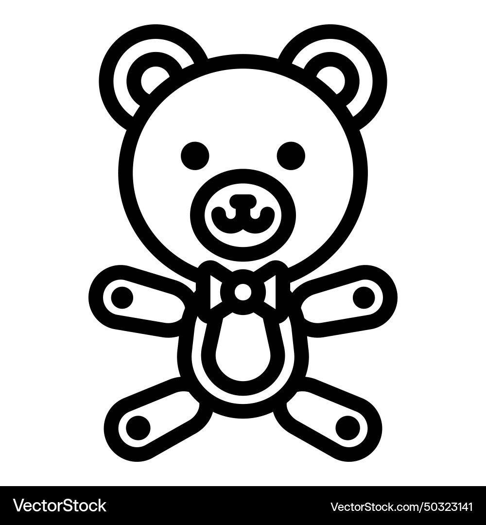 Teddy bear toy flat icon isolated on white Vector Image