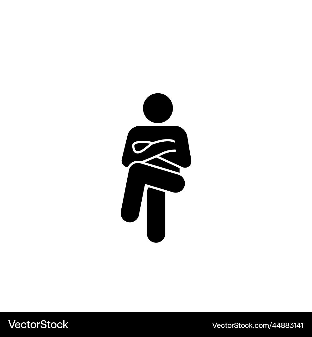 Waiting character sitting with crossed arms Vector Image