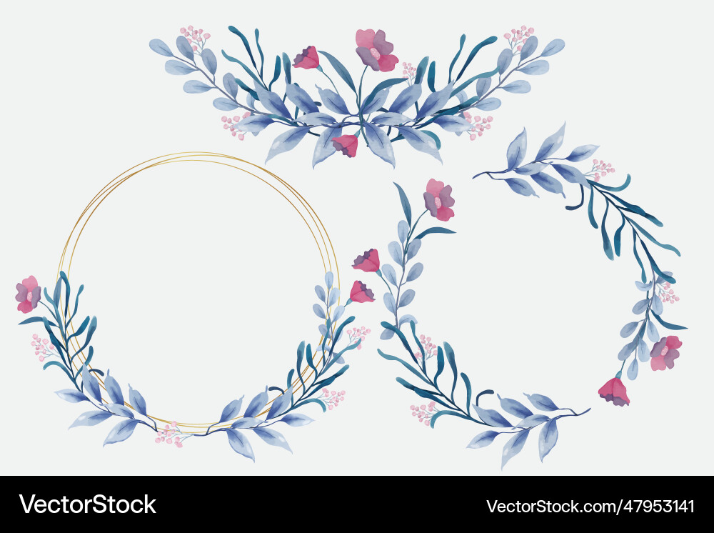 Watercolor floral frames Royalty Free Vector Image
