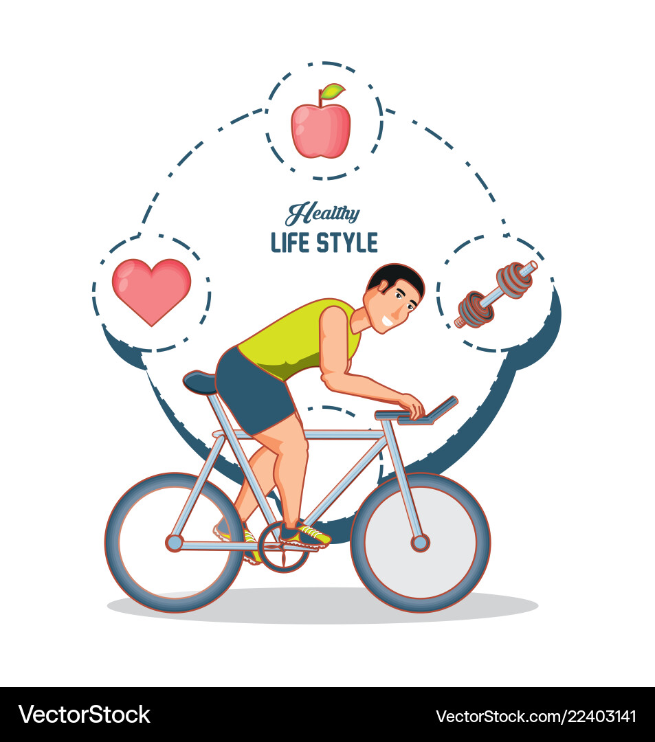 Young athlete training sport with healthy Vector Image