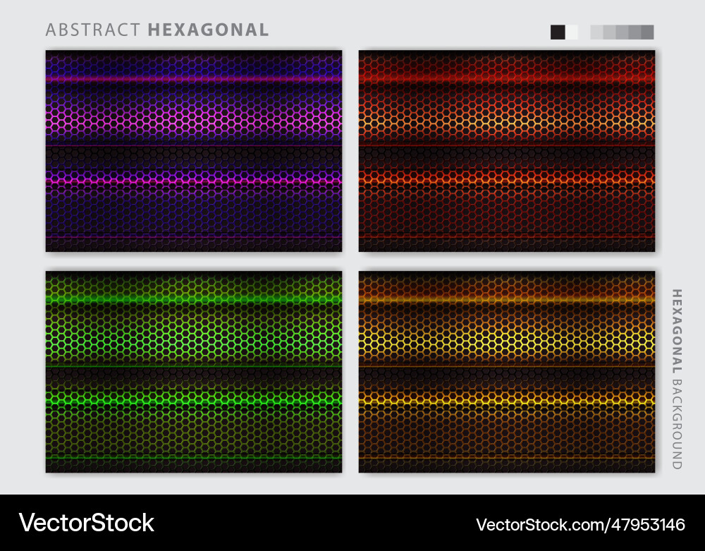 Abstract color light hexagon line Royalty Free Vector Image