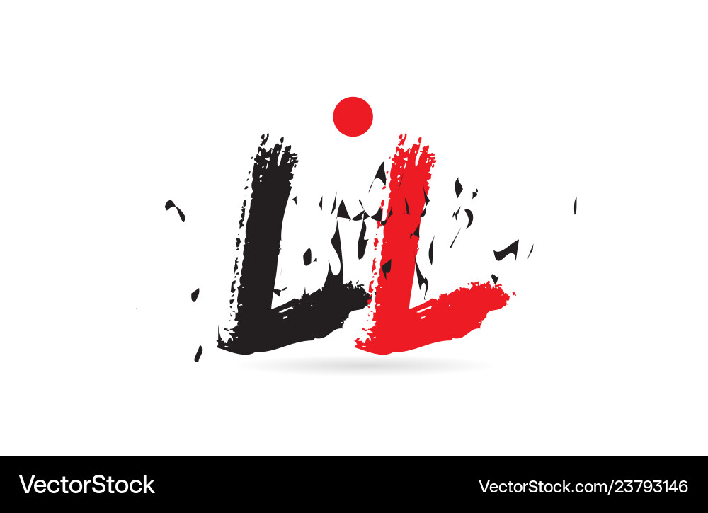Alphabet letter combination ll l with grunge Vector Image