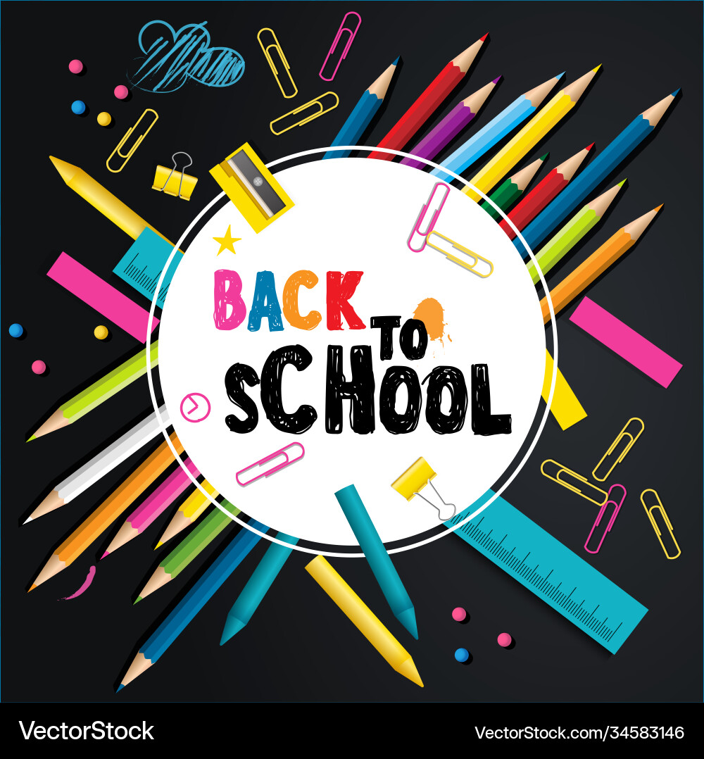Back to school design concept made from pencils Vector Image