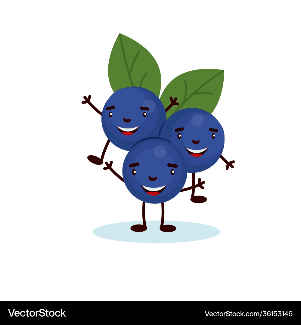 Blueberry cute character for kids Royalty Free Vector Image