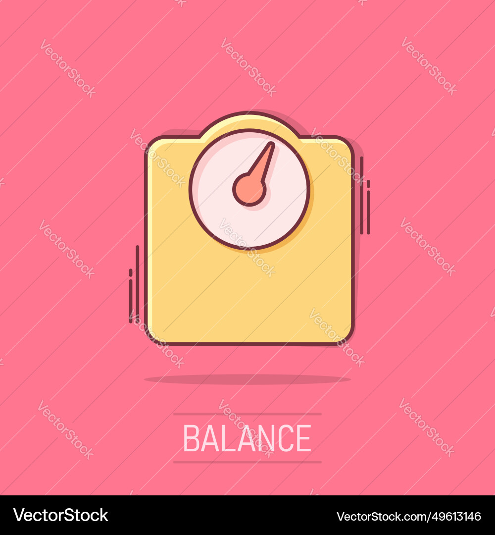 Cartoon bathroom scale weigher icon in comic Vector Image