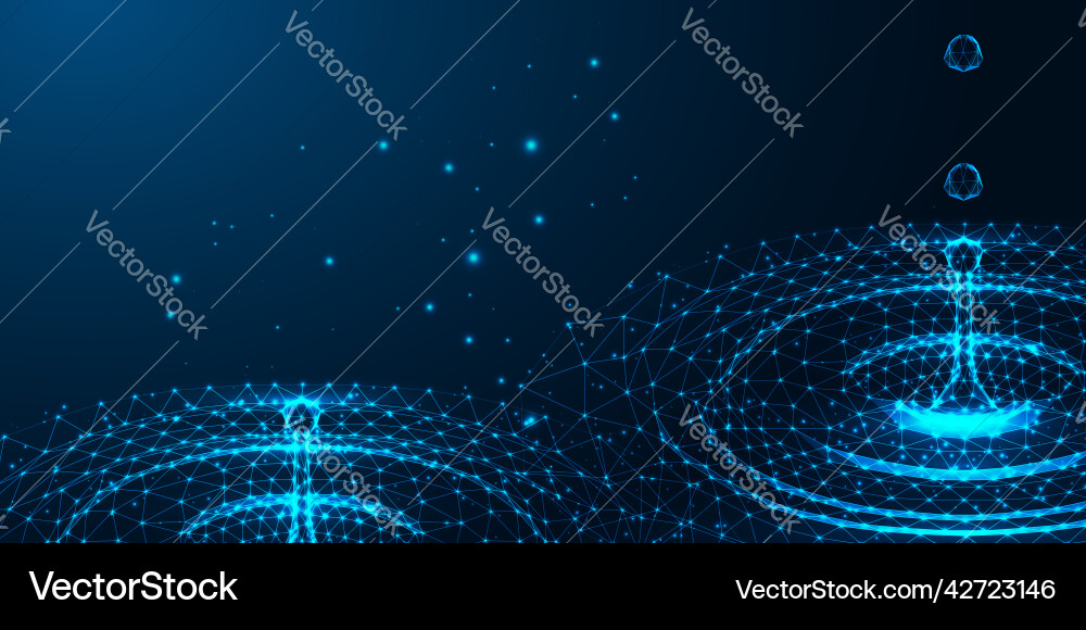 Futuristic water ripples splash concept banner Vector Image