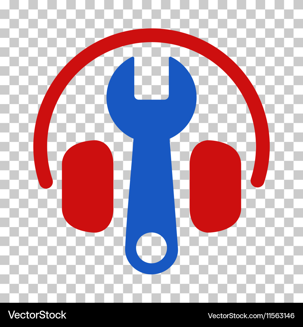 Headphones tuning wrench icon Royalty Free Vector Image