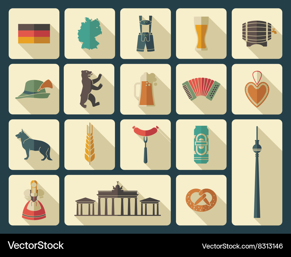 Icons of germany Royalty Free Vector Image - VectorStock