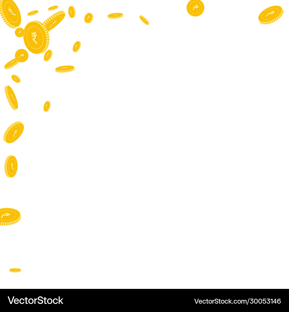 Indian rupee coins falling scattered disorderly i Vector Image