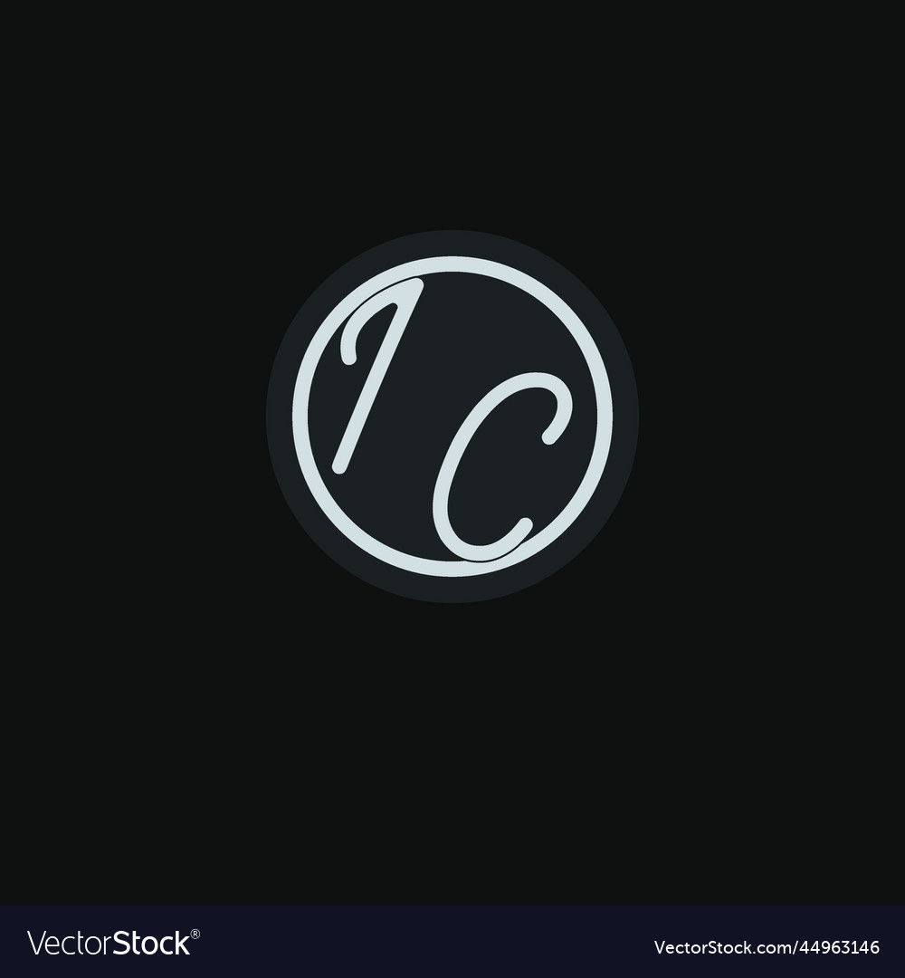 Initials ic logo monogram with simple circle line Vector Image