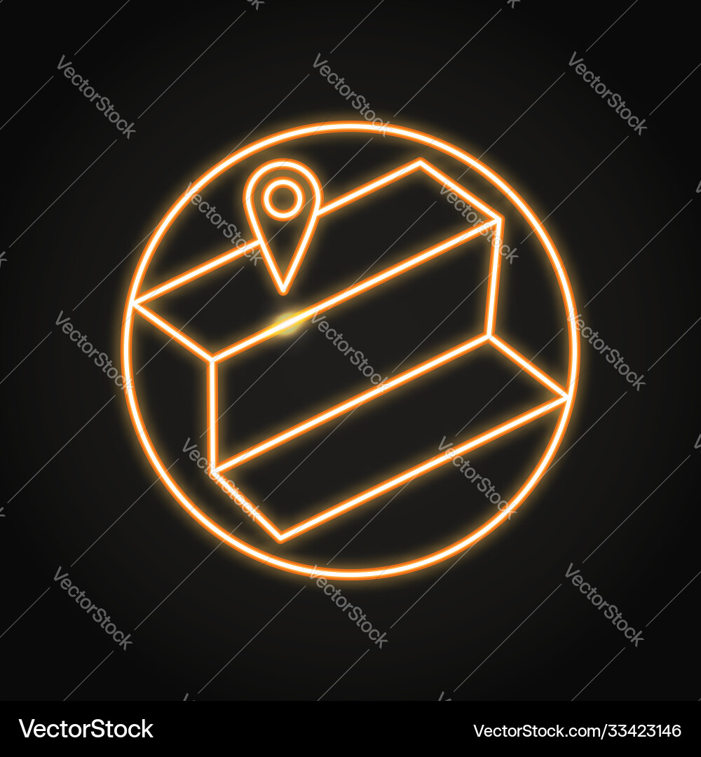 Local seo icon in neon line style Royalty Free Vector Image