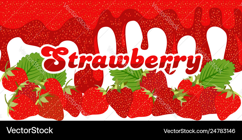Melt strawberry sauce on white background Vector Image