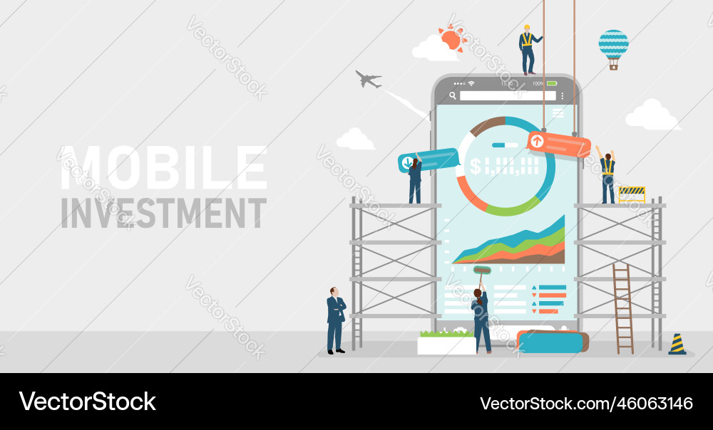 Movile investment robot advisor fin tech apps Vector Image