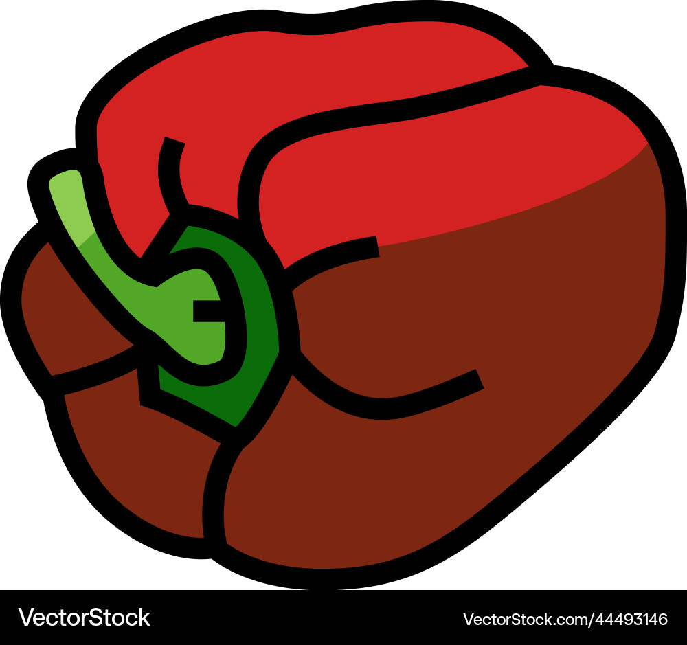 Red pepper food color icon Royalty Free Vector Image