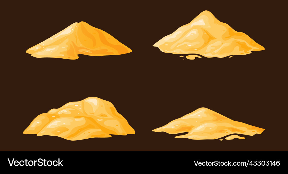 Sand pile heap sandy dune isolated on white Vector Image