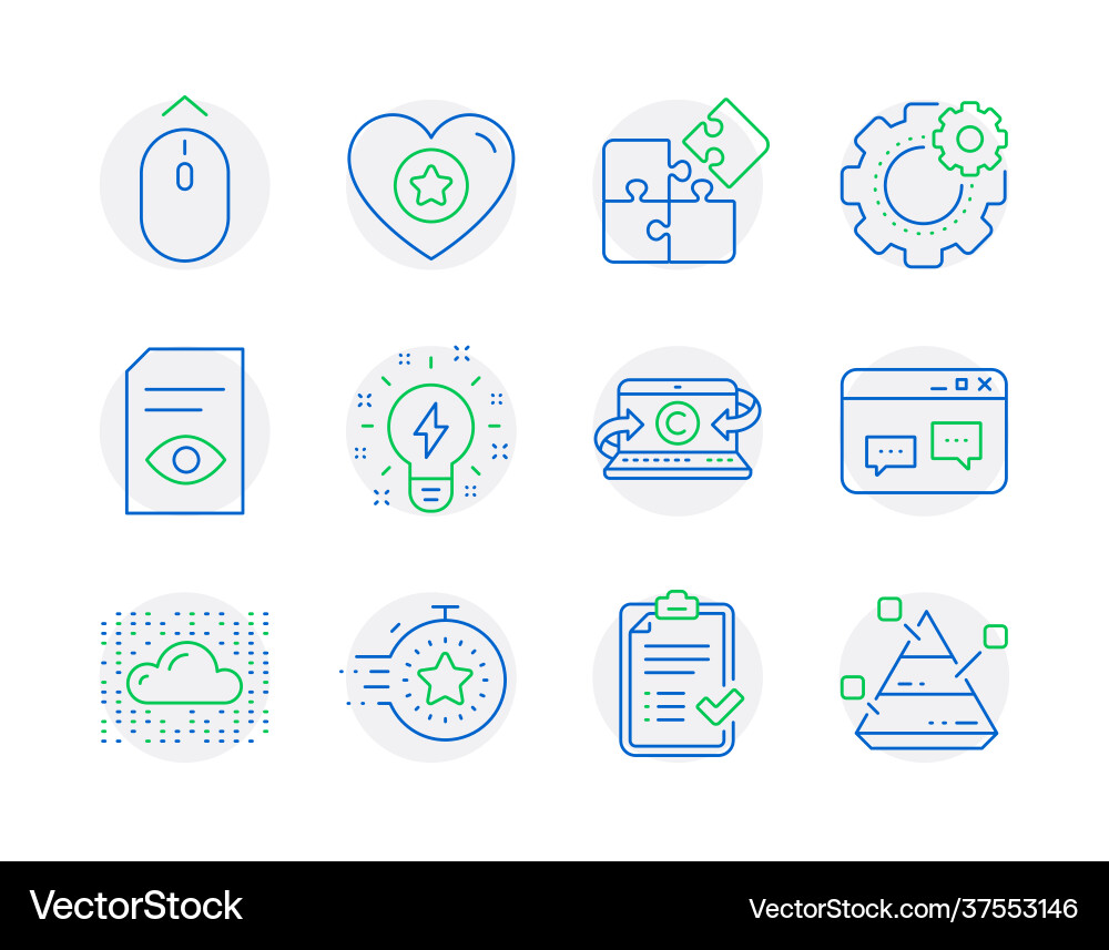 Technology icons set included icon as copywriting Vector Image