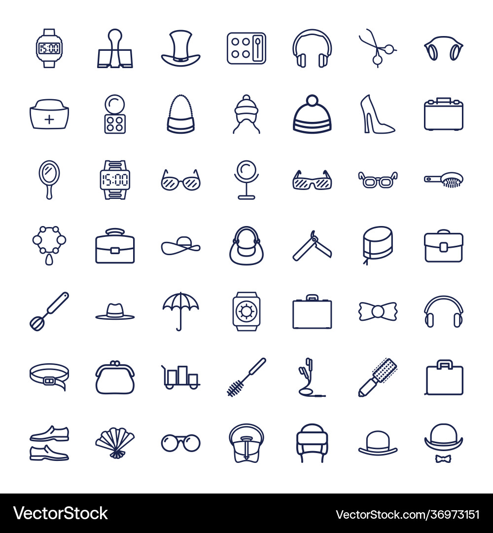 Accessory icons Royalty Free Vector Image - VectorStock