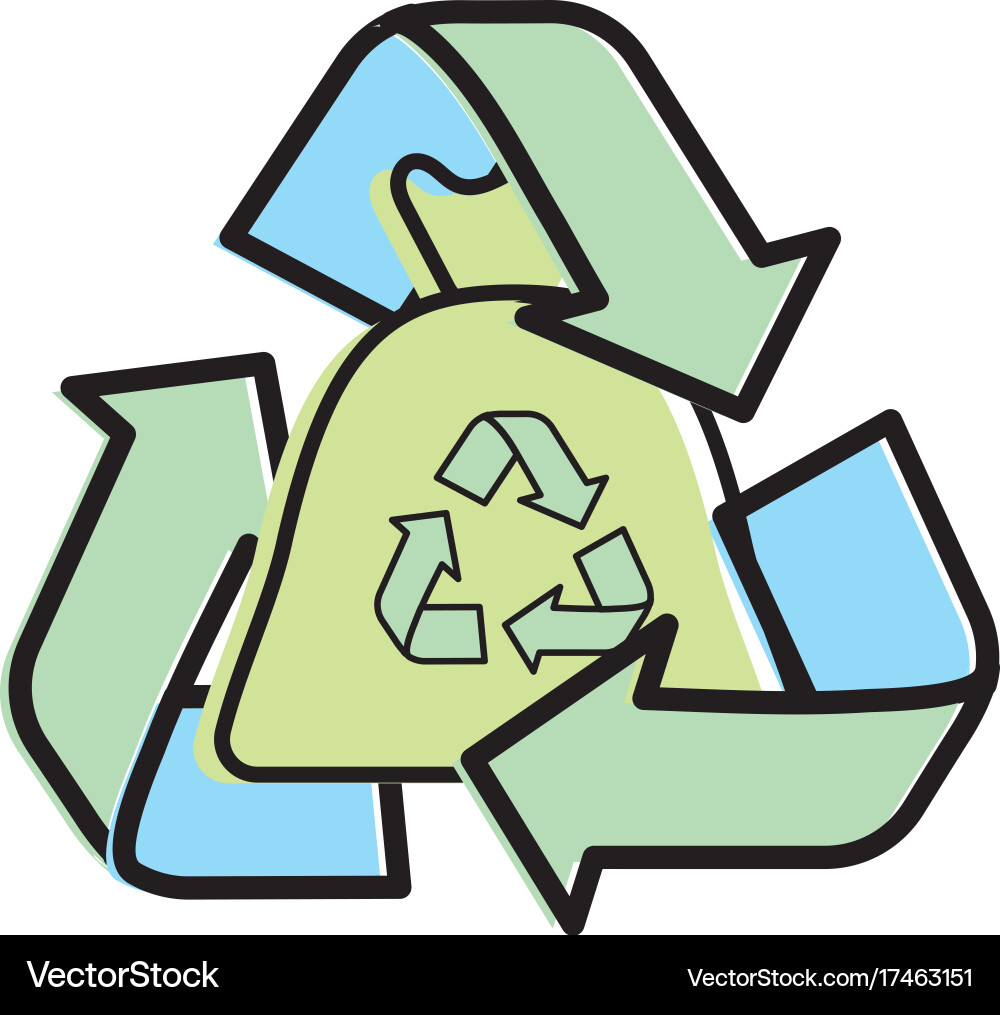 Bag recycle with environment care symbol around Vector Image