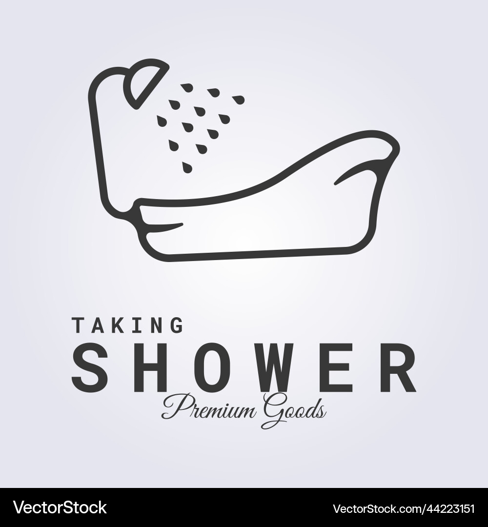 Bathroom shower bathtub line logo Royalty Free Vector Image
