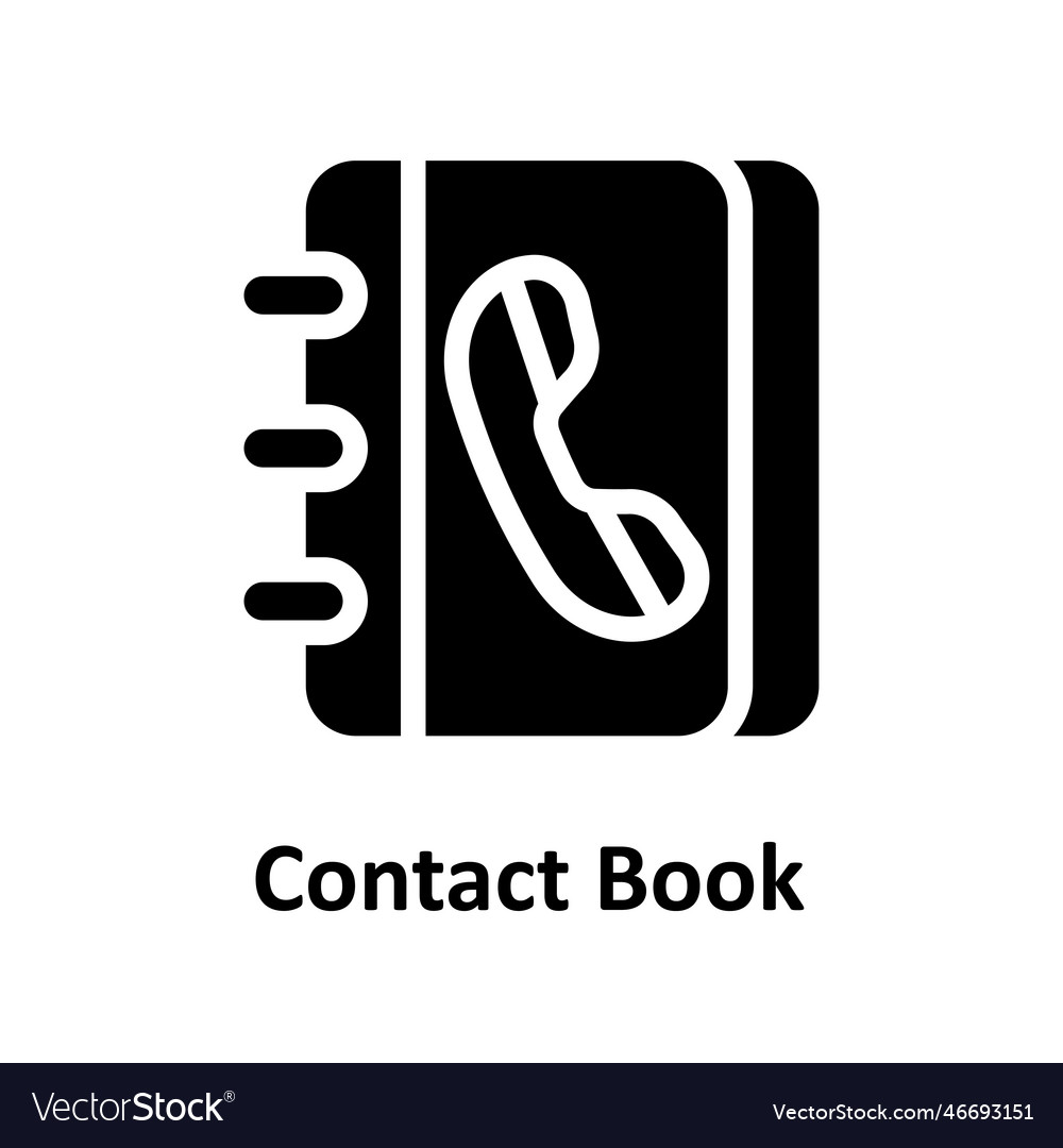 Contact book solid icons simple stock illu Vector Image