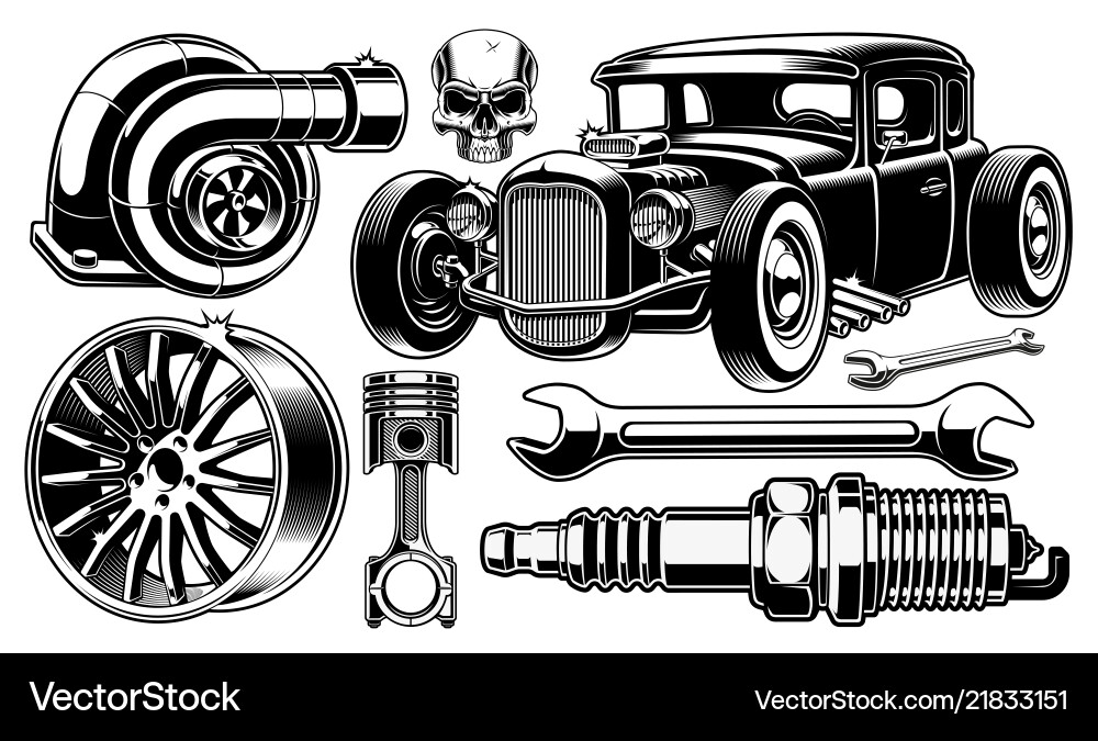 Design elements of car repair Royalty Free Vector Image