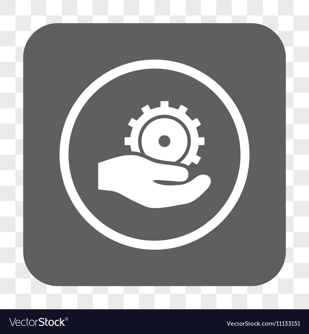 Development service rounded square button Vector Image