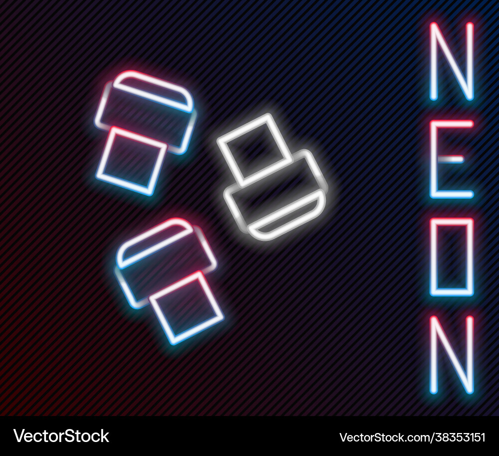 Glowing neon line marker pen attachment icon Vector Image