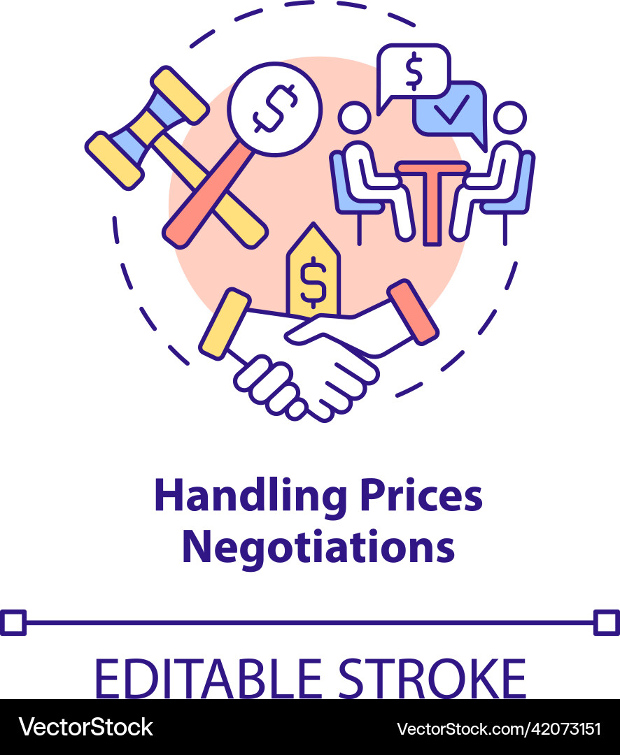 Handling prices negotiations concept icon Vector Image