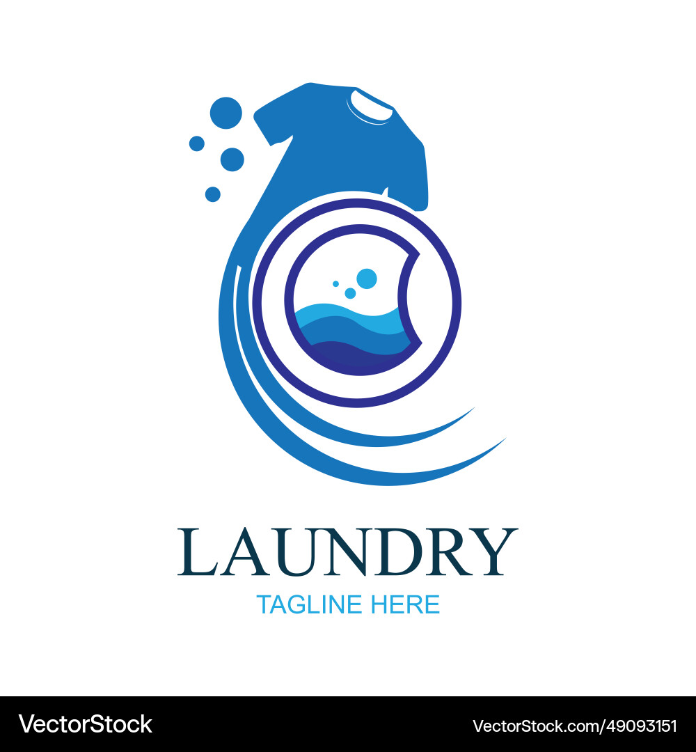 Logo design laundry icon washing machine with Vector Image