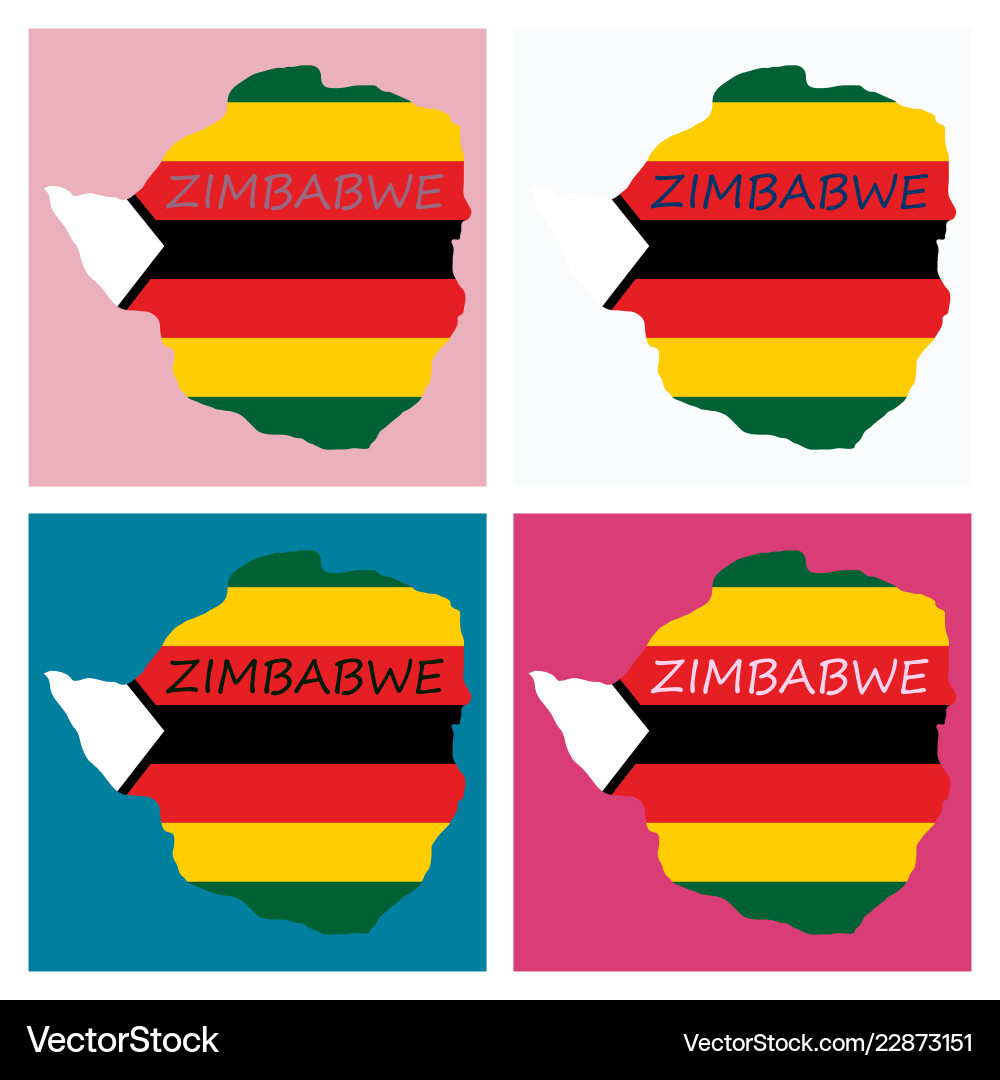 Map of zimbabwe with the image national Royalty Free Vector