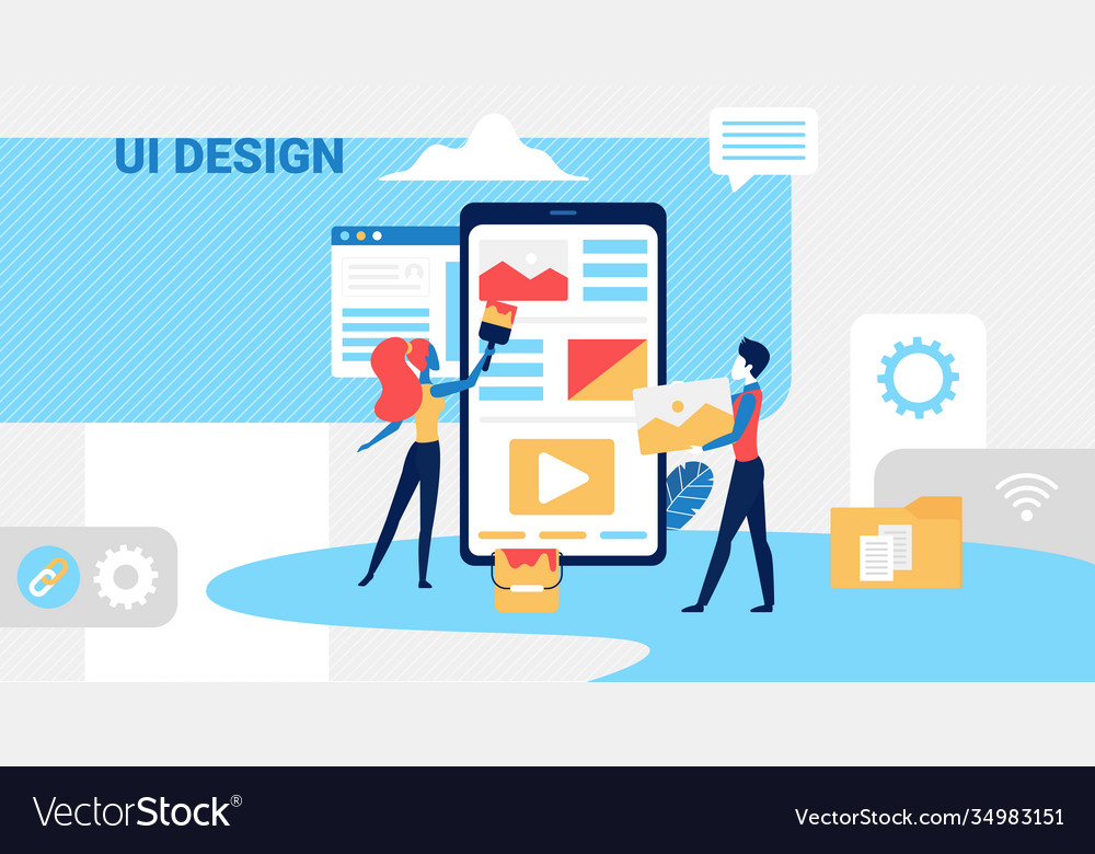 People create ui design concept with tiny designer