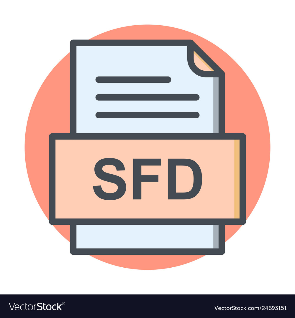 Sfd file document icon Royalty Free Vector Image