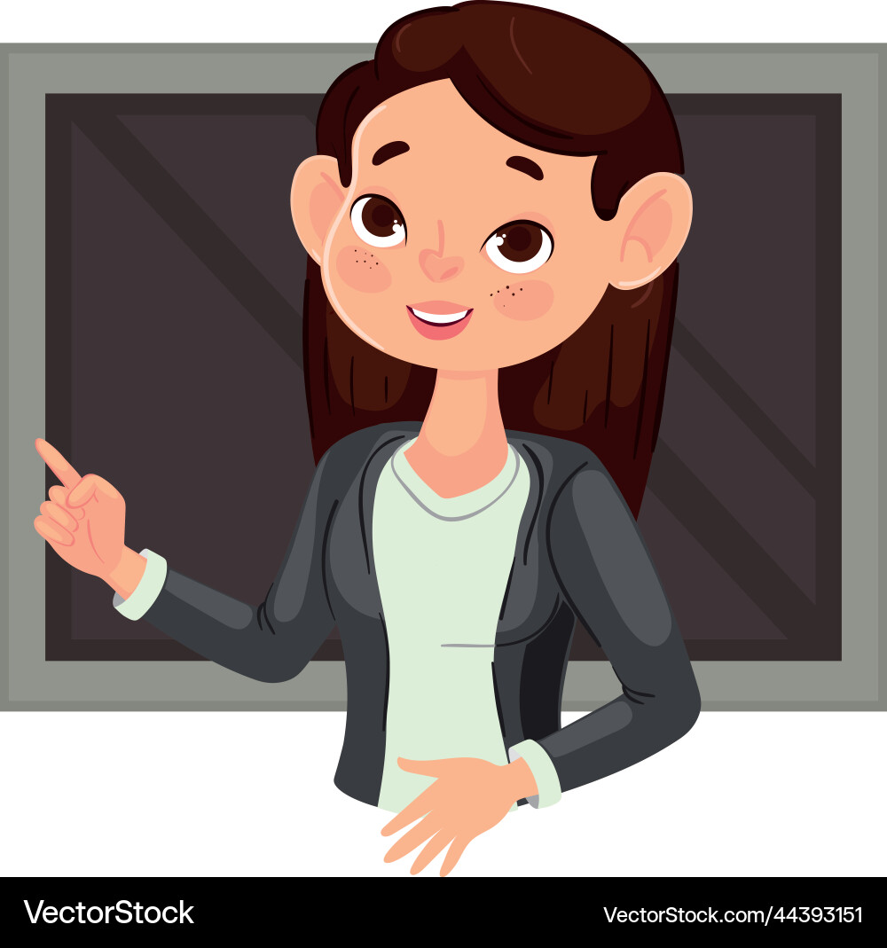 Teacher woman and class board Royalty Free Vector Image