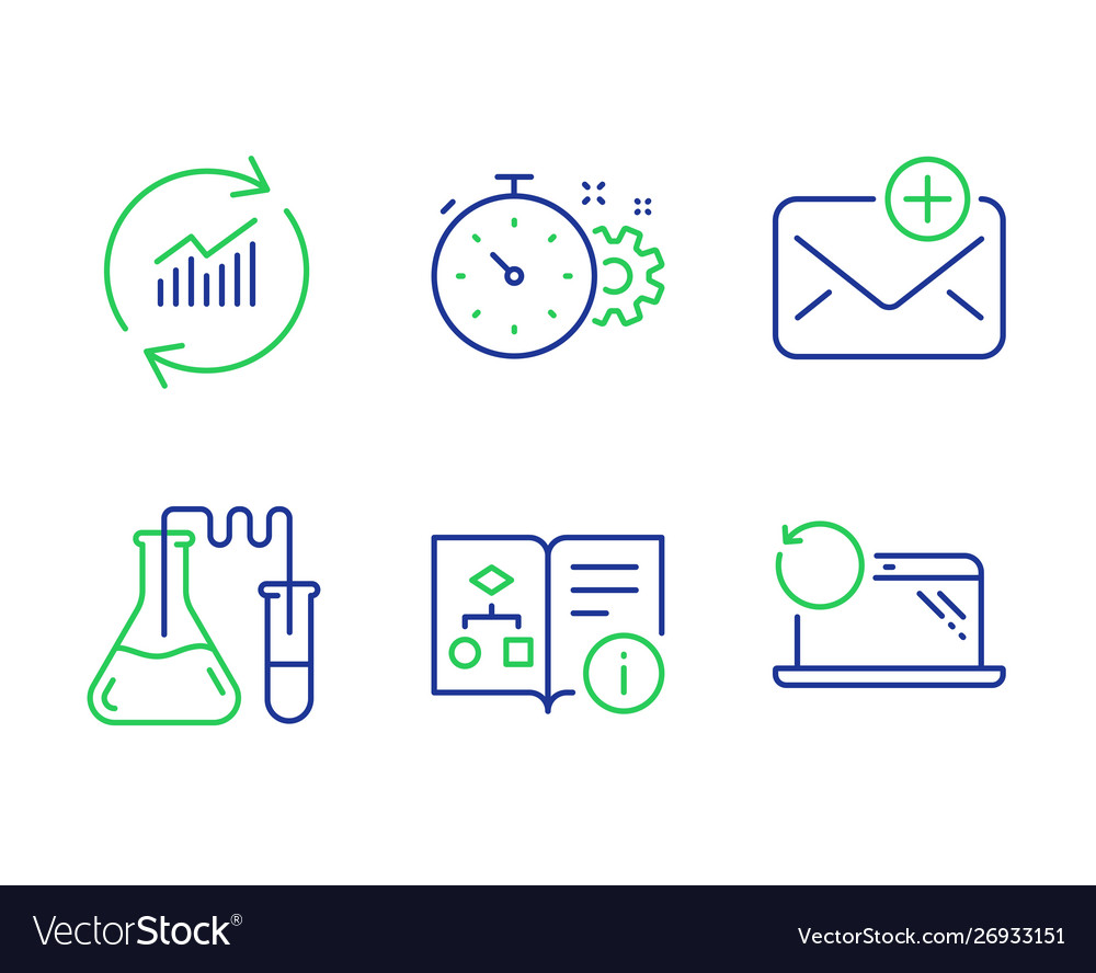 Technical algorithm chemistry lab and new mail Vector Image