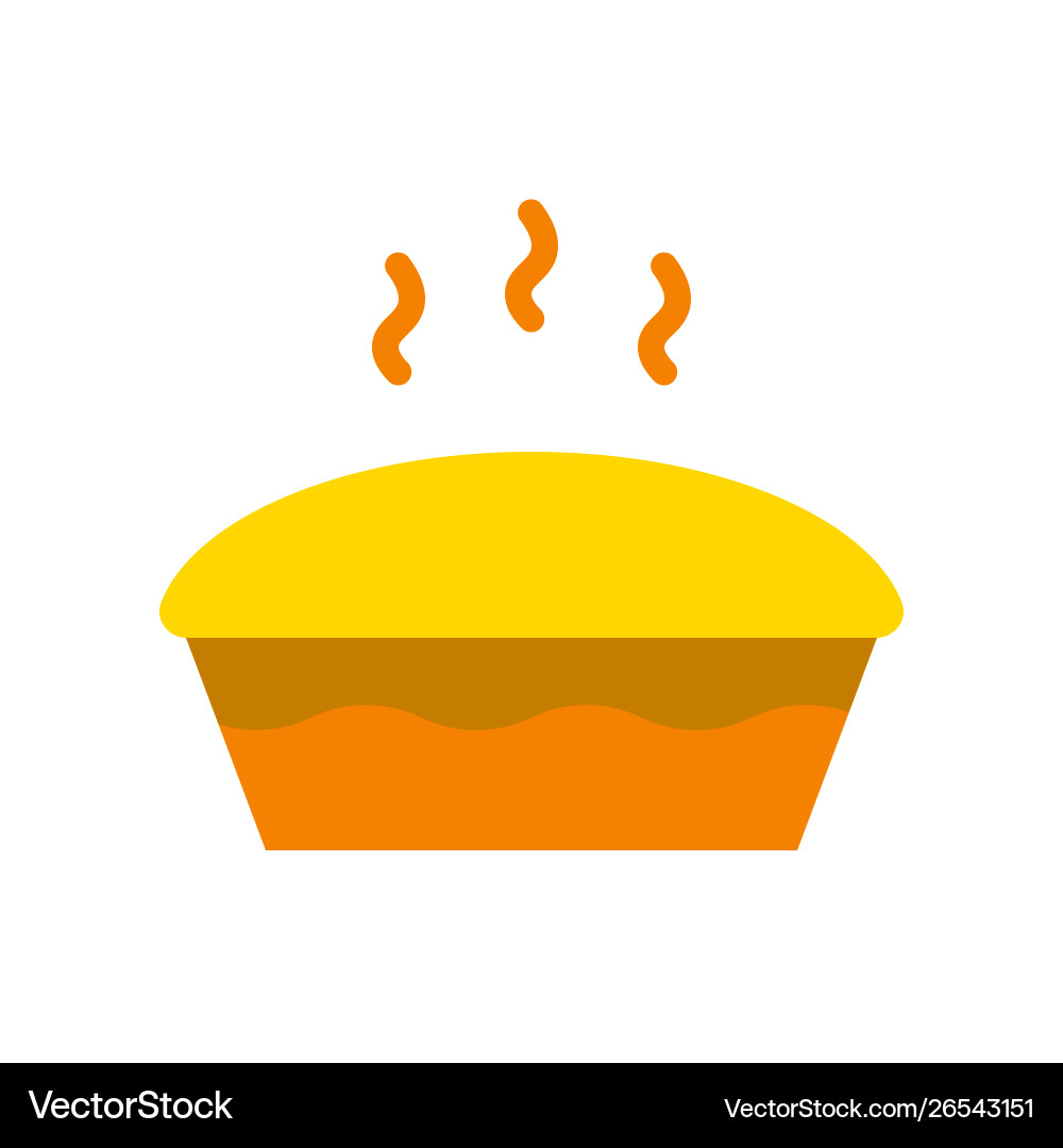 Thanksgiving icon related set pumpkin pie in flat Vector Image