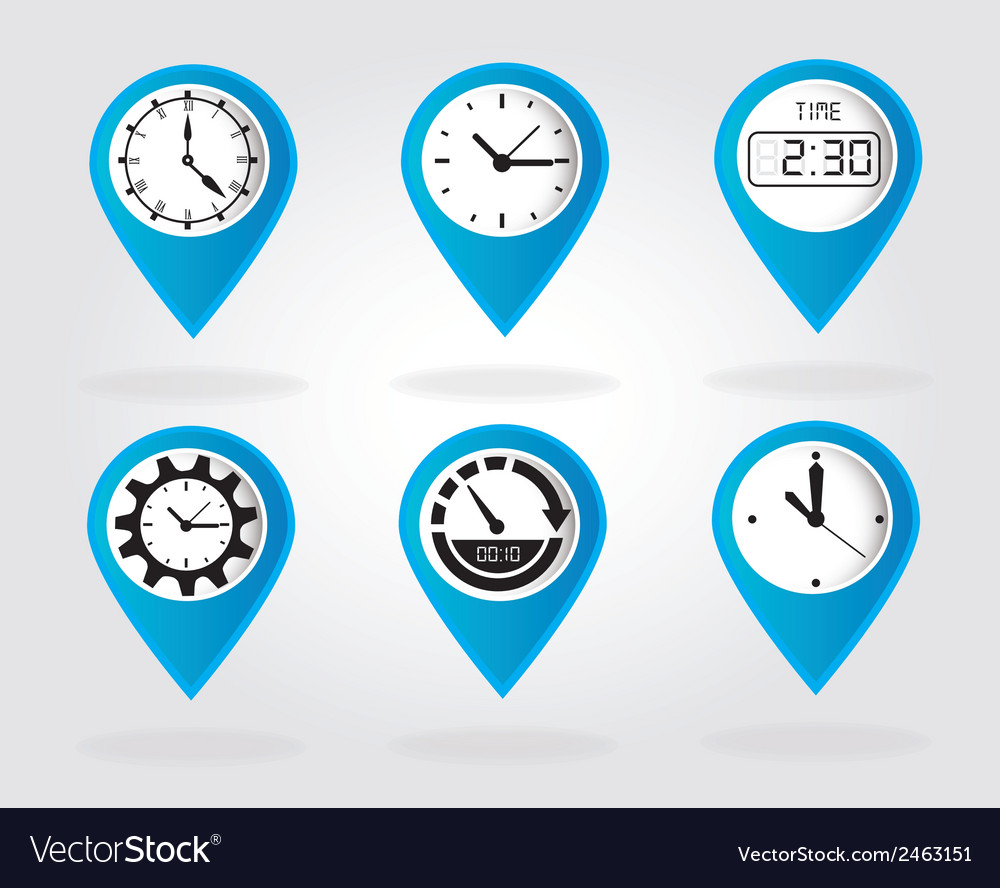 Time bubbles over gray background Royalty Free Vector Image