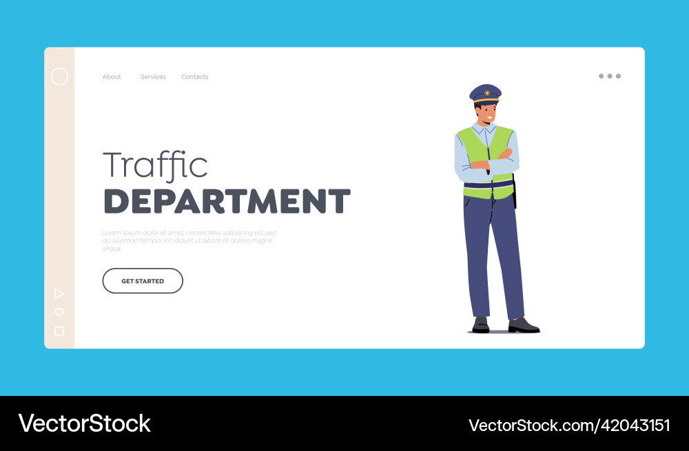 Traffic department landing page template Vector Image