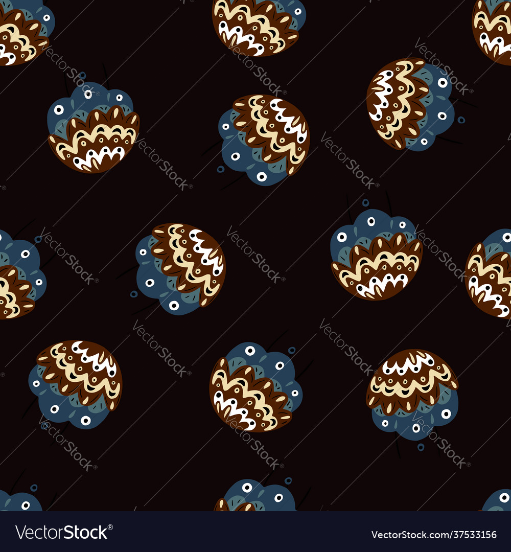Botanic seamless pattern with decorative blue Vector Image