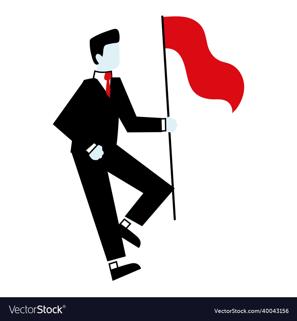 Businessman red flag Royalty Free Vector Image