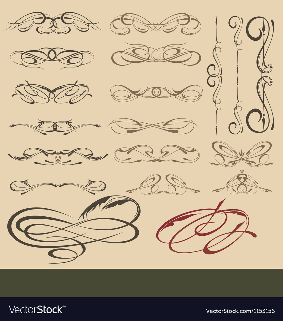 Calligraphic design elements Royalty Free Vector Image
