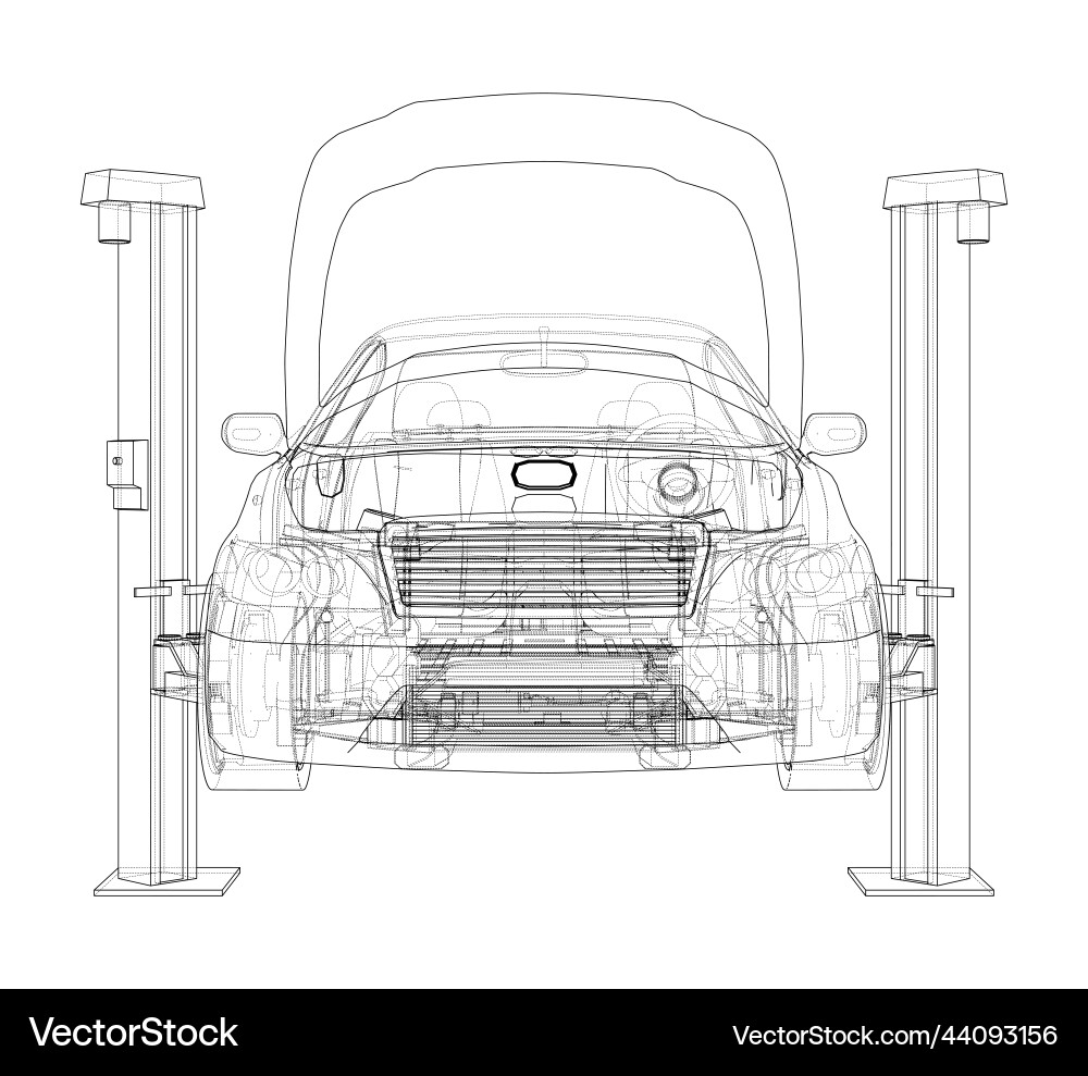Car lift stand tower with Royalty Free Vector Image