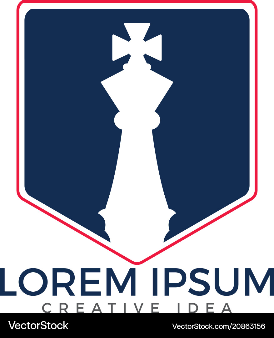 Chess logo for club or school Royalty Free Vector Image