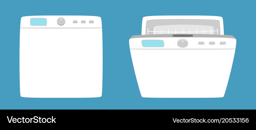 Dishwashing machine simple icon isolated Vector Image