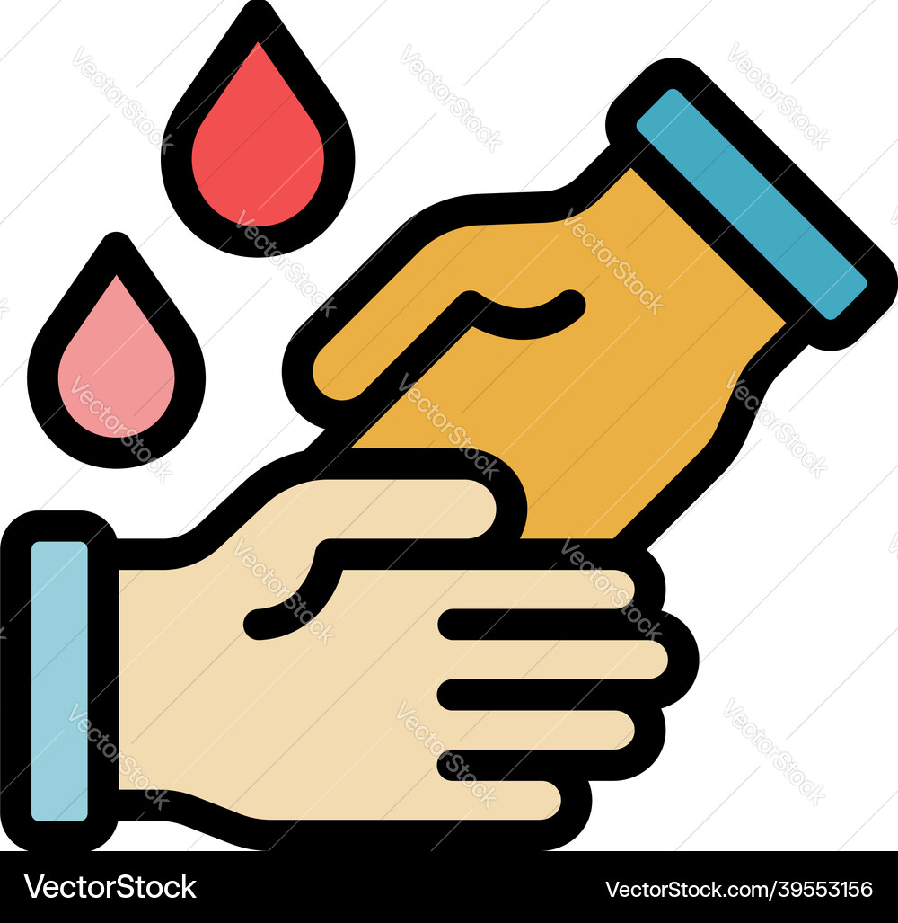 Drops hands icon color outline Royalty Free Vector Image