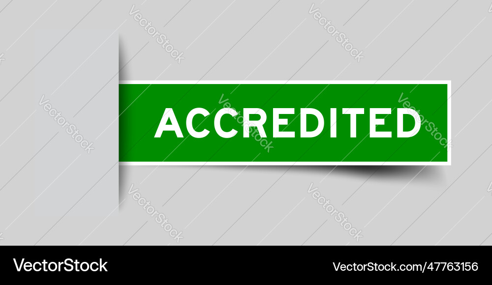 Green color square label sticker with word Vector Image