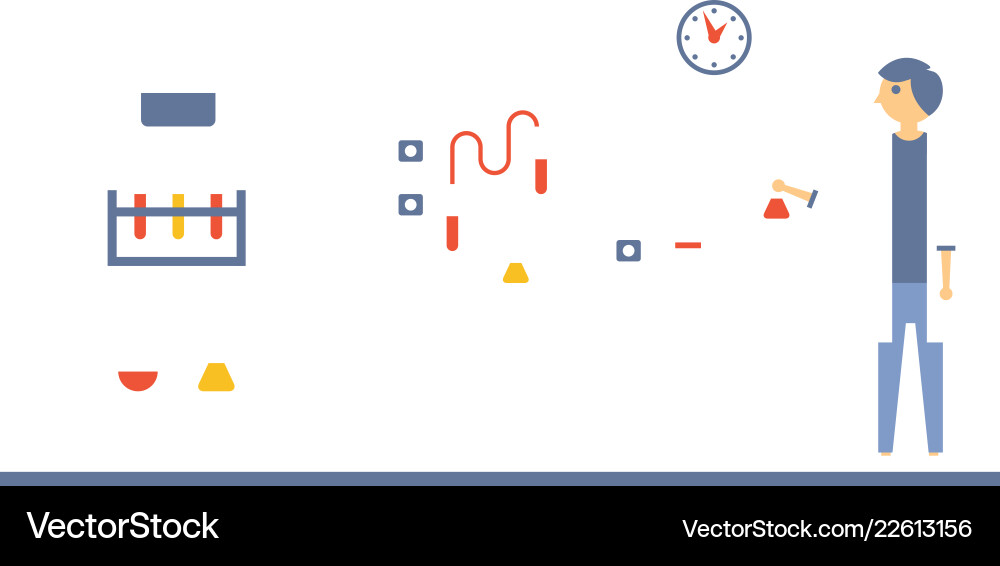 Healthcare laboratory testing room flat design Vector Image