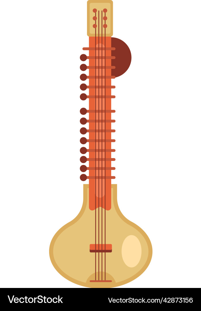 Indian guitar musical instrument Royalty Free Vector Image